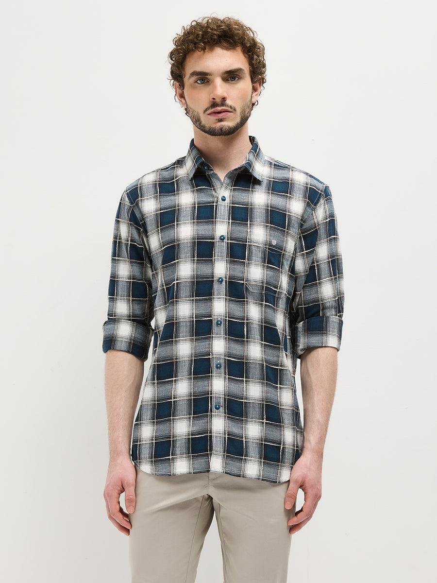 Blue Checked Casual Shirt – ottostore.com